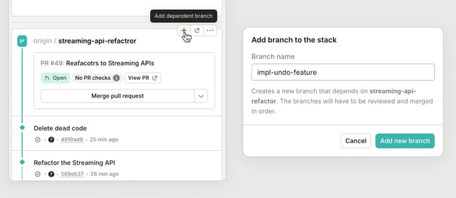 Stacked Branches | GitButler Docs