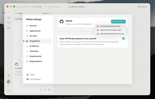 GitHub Integration | GitButler Docs