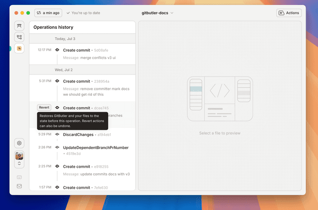 Operations History | GitButler Docs